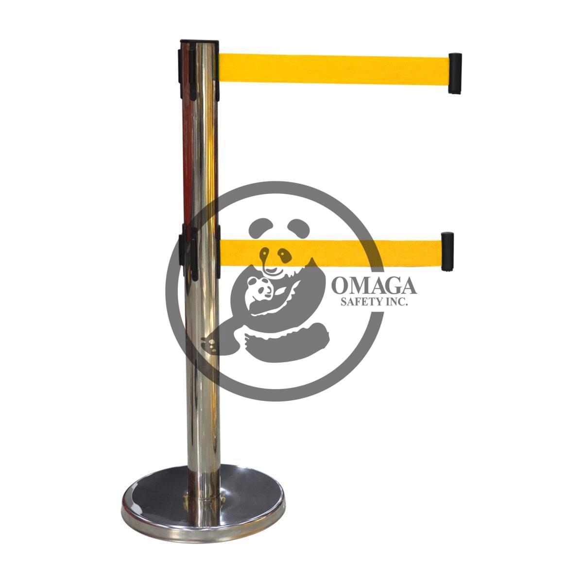 RS-21D STANCHION DOUBLE STAINLESS YELLOW BELT - Omaga Safety: Before ...